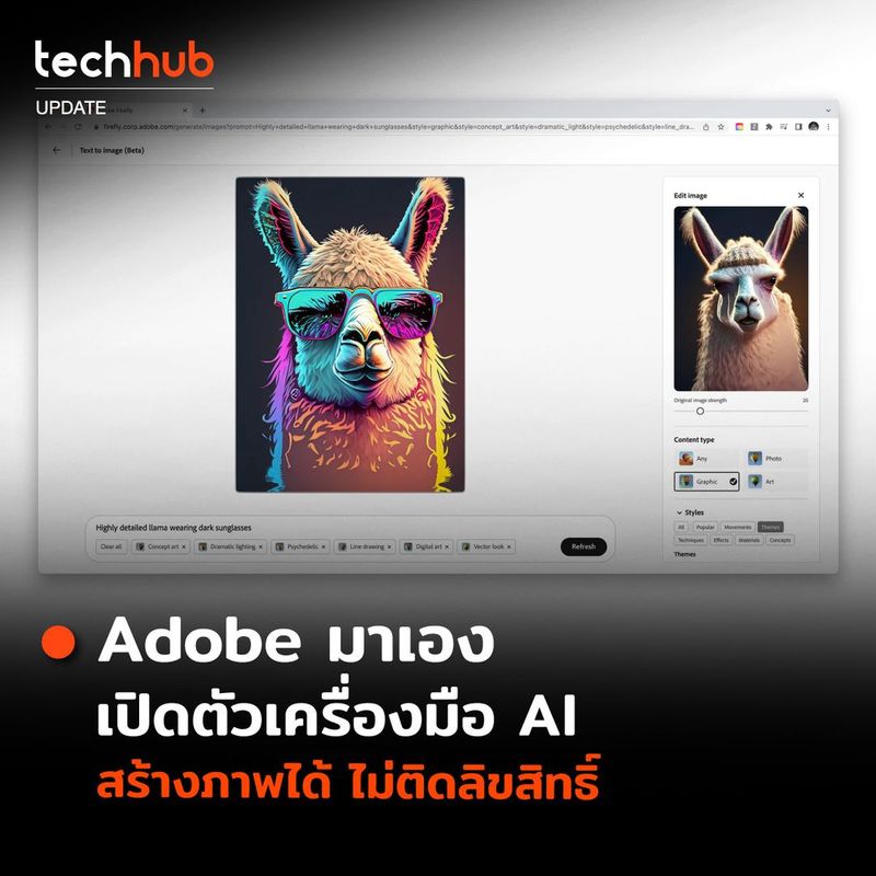 [Techhub] Adobe เปิดตัวเครื่องมือ AI สร้างภาพได้ ไม่ติดลิขสิทธิ์ ในวันที่ Dall-E และเครื่องมือ ...