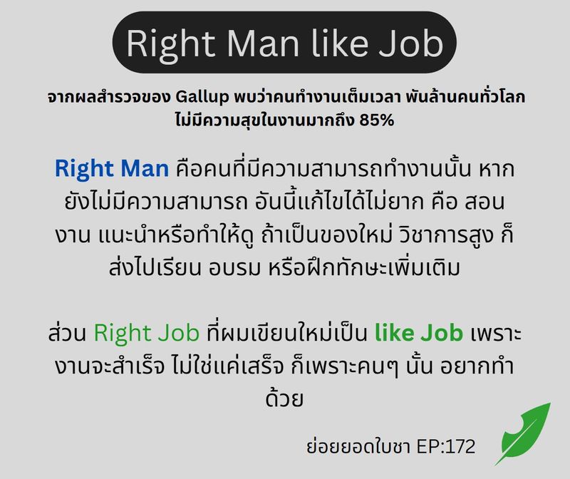 [ย่อยยอดใบชา] ย่อยยอดใบชา EP: 172 Right Man like Job