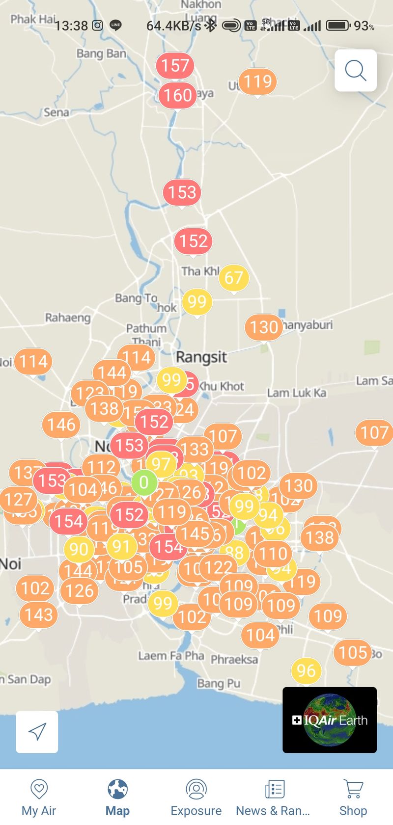[คน 80 90] รายงานคุณภาพอากาศ ค่า AQI ประจำวันที่ 12 เมษายน 2566 เวลา 13:39 น. เกณฑ์ที่มีผลกระทบ ...