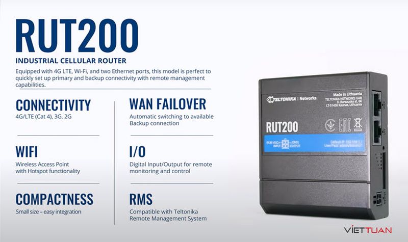 [viettuansvn] RUT200: Giải pháp Router công nghiệp đáng tin cậy và hiệu ...