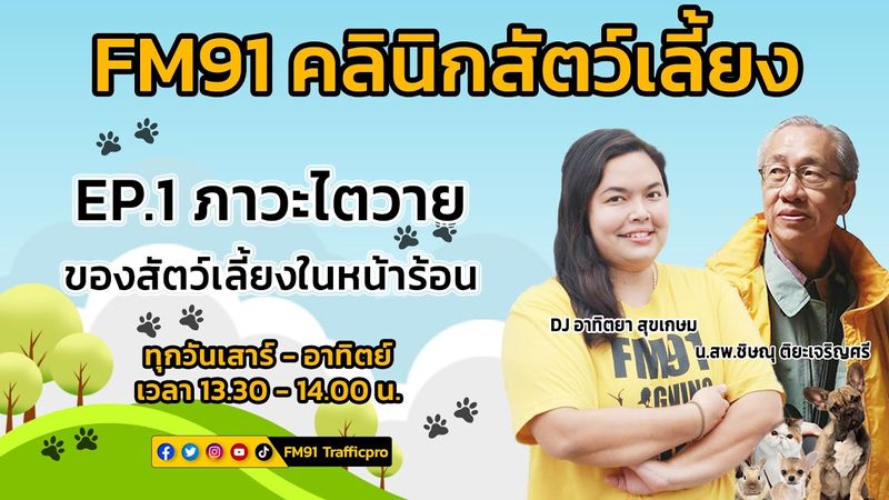 [FM91 Trafficpro] ภาวะไตวายของสัตว์เลี้ยงในหน้าร้อน EP.1 : FM91 คลินิกสัตว์เลี้ยง สัมภาษณ์ นาย ...