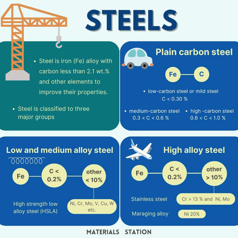 [Materials station] มารู้จักชนิดของเหล็กกล้า (steel) แบบสั้น ๆ กัน