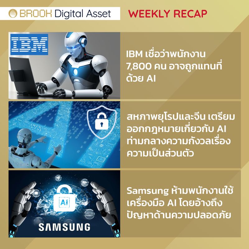[Brook Digital Asset] 📣 Weekly Recap 📌 IBM เชื่อว่าพนักงาน 7,800 คนอาจ ...