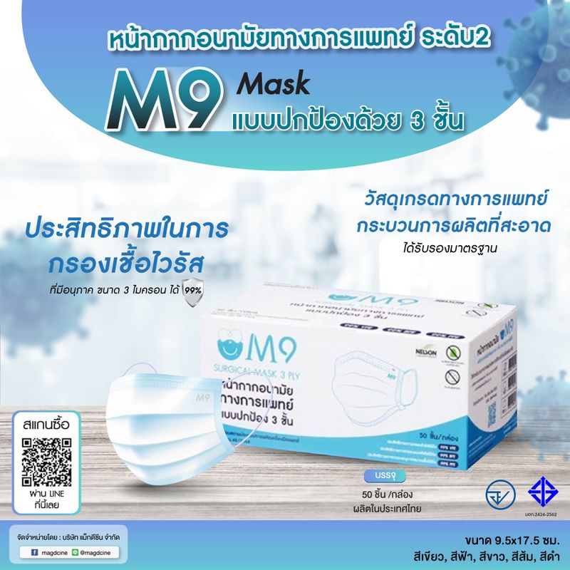 [MagD Cine] 🎉หน้ากากอนามัย M9 😷 หน้ากากอนามัยทางการแพทย์ ชั้นกรอง 3 ...