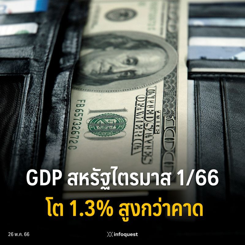 [InfoQuestNews - สำนักข่าวอินโฟเควสท์] สหรัฐเผย GDP +1.3% ใน Q1/66 สูงกว่าคาดการณ์ 🔹กระทรวง ...