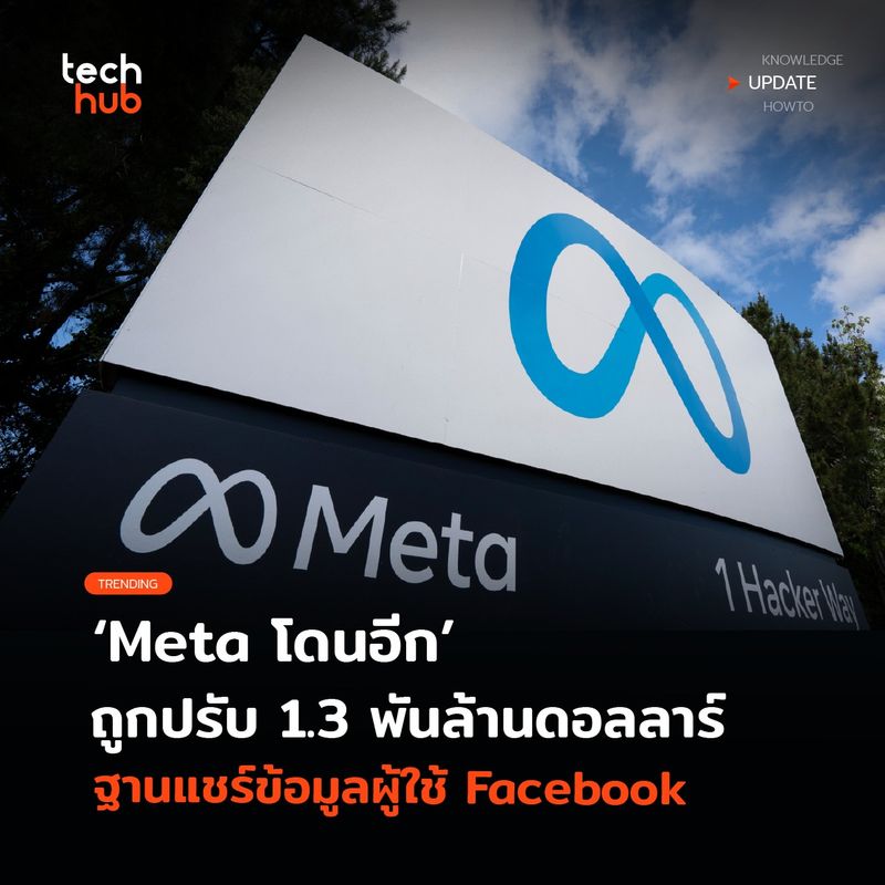 [Techhub] Meta โดนปรับ ฐานแชร์ข้อมูลผู้ใช้ Facebook [เงินออกเป็นน้ำ] ยังคงจ่ายค่าปรับต่อไป Meta ...
