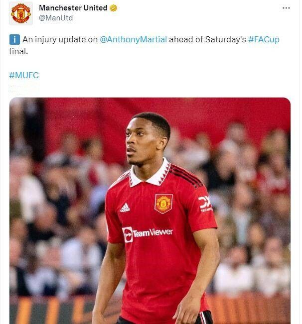 [洪哥] ทางการ: มาร์ซียาลกล้ามเนื้อฉีก พลาดเกมเอฟเอ คัพ รอบชิงชนะเลิศกับแมนซิตี้ https://tips ...