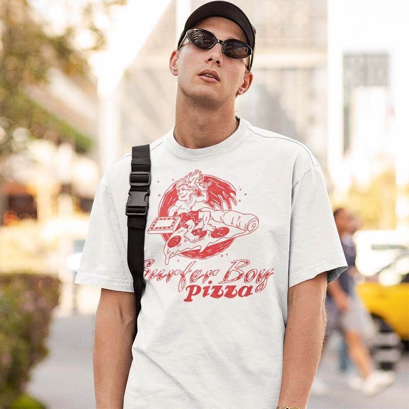 [Gunno Ikela] Surfer Boy Pizza Shirt It's also a great conversation ...