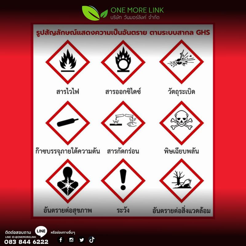 [ONE MORE LINK วันมอร์ลิงค์บริการกำจัดกากอุตสาหกรรม] 9 สัญลักษณ์แสดง อันตรายของสารเคมี ที่ ...