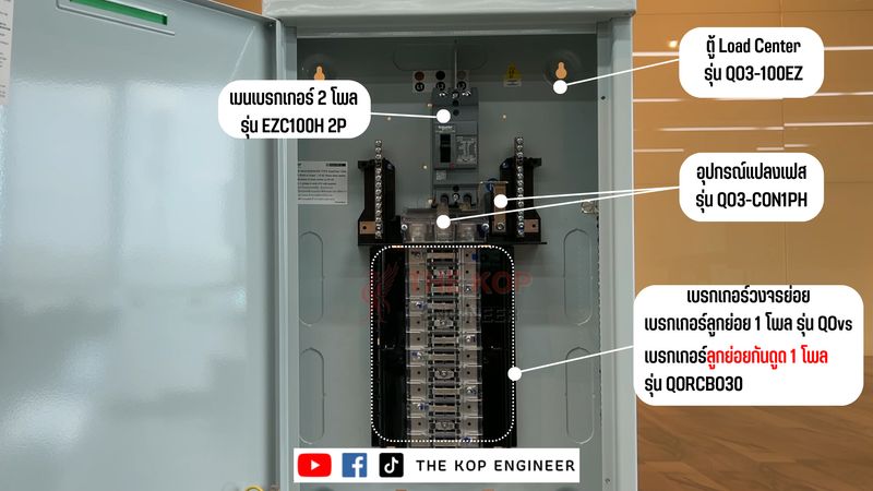 [เรียนรู้ระบบไฟฟ้า] อุปกรณ์ที่ใช้แปลงตู้ไฟ Schneider จากตู้ Load Center ...