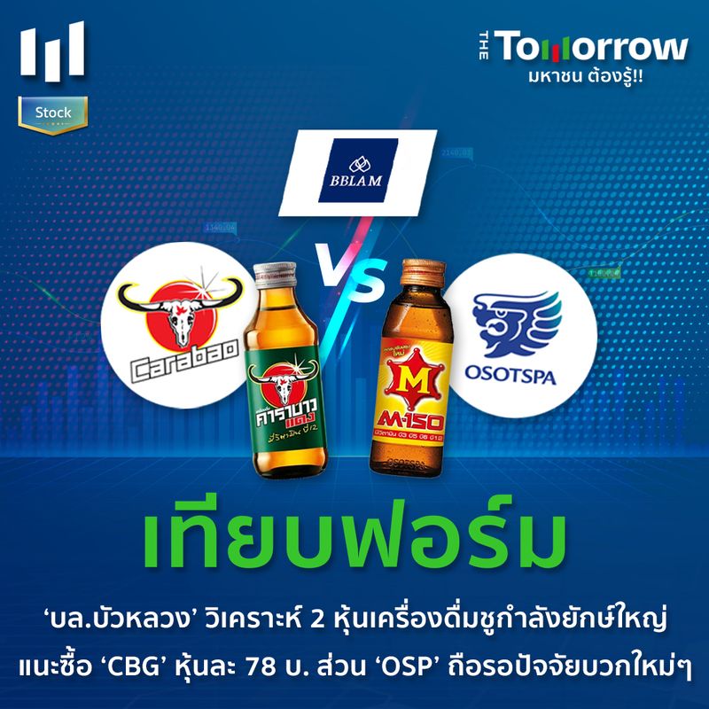 [THE TOMORROW] เทียบฟอร์ม ‘บล.บัวหลวง’ วิเคราะห์ 2 หุ้นเครื่องดื่มชูกำลังยักษ์ใหญ่ แนะซื้อ ‘CBG ...