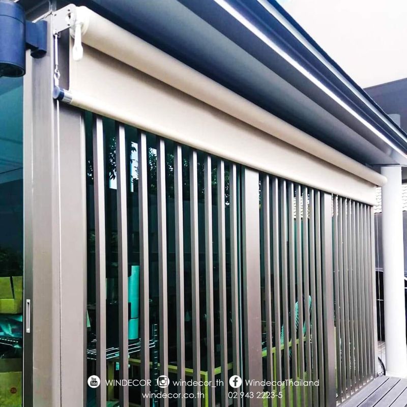 [InHouse กะเจ้าเนิฟ by Windecor] กันสาดผ้าใบแนวดิ่ง (ม่านสลิง หรือ ม้วนภายนอก) รุ่น TARO แบรนด์ ...