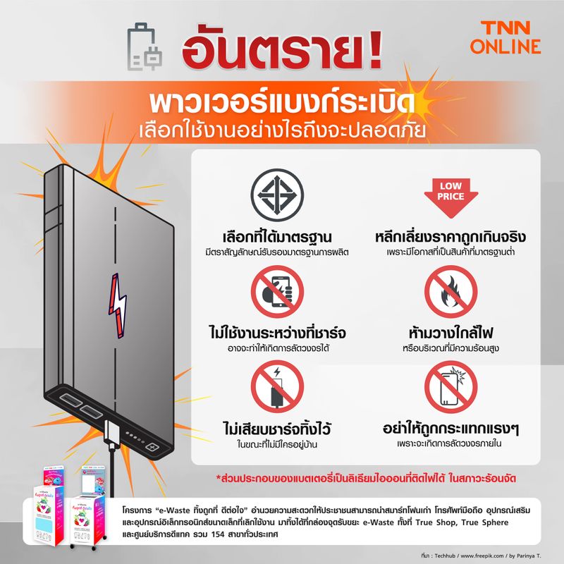 [TNN ONLINE] อันตราย! พาวเวอร์แบงก์ระเบิดเลือกใช้งานอย่างไรถึงจะปลอดภัย อ่านเพิ่มเติม https ...