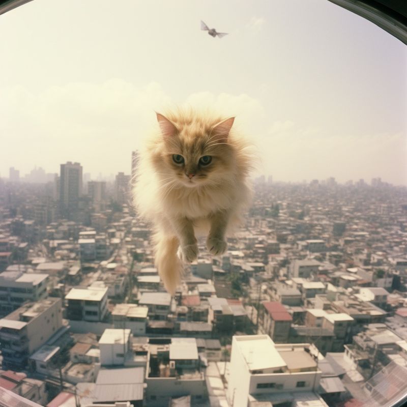 [Ai Storytelling ] Levitating Cat One day, I was flying from the ...