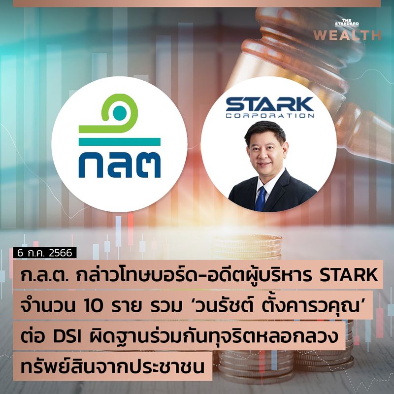 [THE STANDARD WEALTH] ก.ล.ต. กล่าวโทษบอร์ด-อดีตผู้บริหาร STARK จำนวน 10 ราย รวม ‘วนรัชต์ ตั้งคา ...