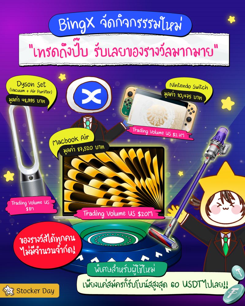 [Stocker Day] BingX Thailand Trade-To-Win เทรดถึงปั๊บ รับเลยของรางวัลมากมาย และพิเศษสำหรับผู้ใช้ ...