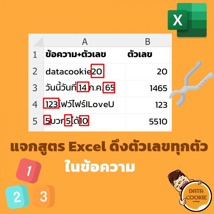 [Datacookie] แจกสูตรExcelดึงตัวเลขทุกตัวในข้อความ 🔠⛏🔢 แอดคุ้กกี้🍪มีสูตร #Excel ดีๆสำหรับ #ดึง ...