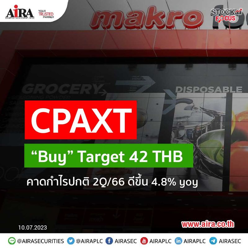 [AIRA SECURITIES] CPAXT : คาดกำไรปกติ 2Q/66 ดีขึ้น 4.8% yoy / “Buy” Target 42 THB ...การ ...