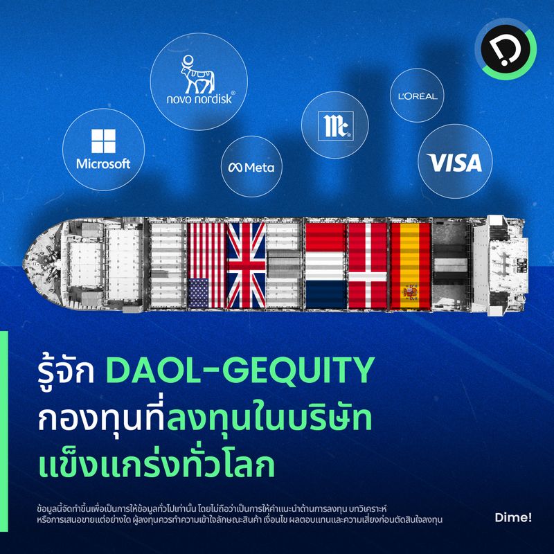 [Dime!] รู้จัก DAOL-GEQUITY กองทุนที่ลงทุนในบริษัทแข็งแกร่งทั่วโลก 🤔 หนึ่งในกลยุทธ์การลงทุนที่ ...