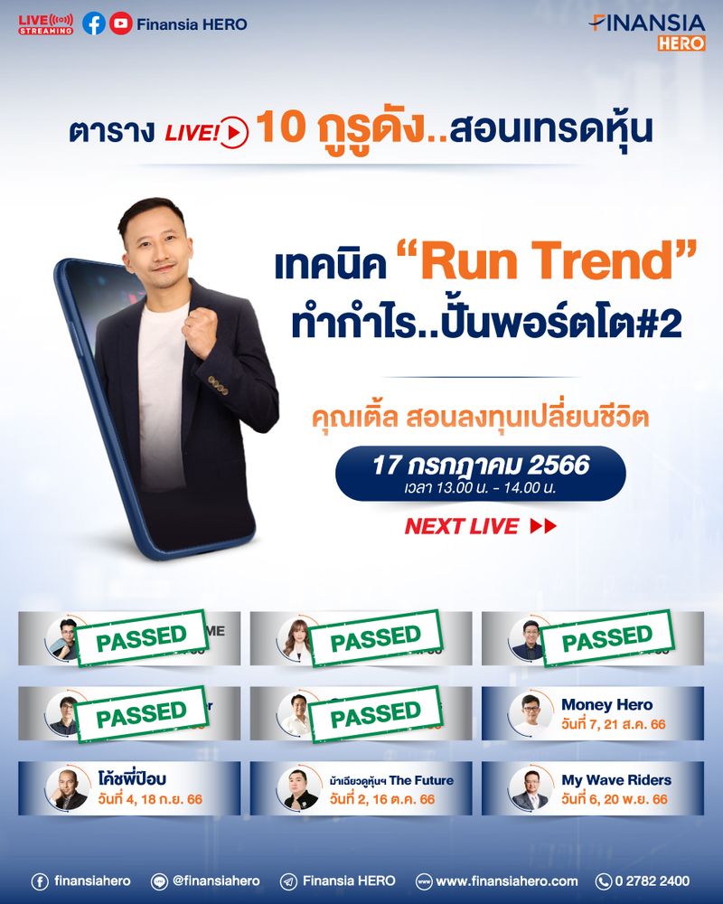 [Finansia HERO] 📉พอร์ตพุ่งสวยด้วยเทคนิค Run Trend by Finansia HERO X คุณเติ้ล เพจลงทุนเปลี่ยน ...