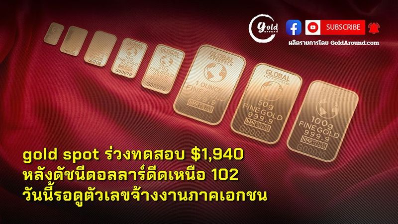 [GoldAround.com] สรุปข่าวราคาทองคำ วันนี้ 2 ส.ค.66 gold spot ร่วงทดสอบ $1,940 หลังดัชนีดอลลาร์ ...