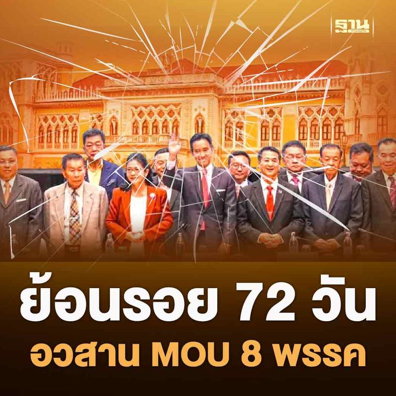 [ฐานเศรษฐกิจ_Thansettakij] ย้อนรอย 72 วัน อวสาน MOU 8 พรรคร่วมรัฐบาลก้าวไกล ฐานเศรษฐกิจรวบรวม ...