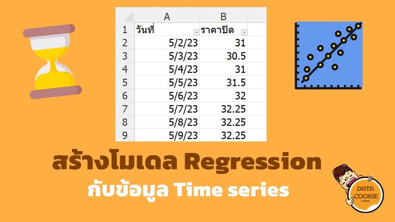 [Datacookie] สร้างโมเดล Regression กับข้อมูล Time series ⌛️📈 คลิปนี้แอด ...
