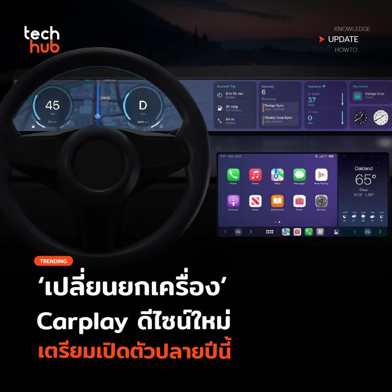 [Techhub] เปลี่ยนยกเครื่อง Apple Carplay โฉมใหม่ ก่อนหน้านี้ Apple ได้ประกาศเปิดตัว CarPlay ...