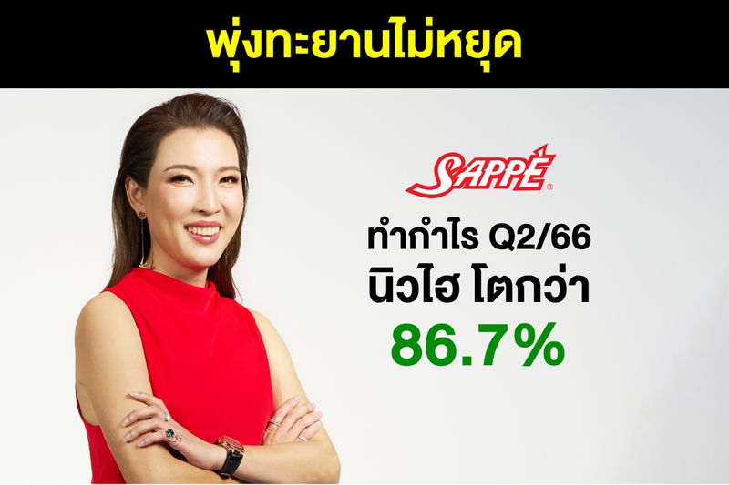 [SAPPE ] พุ่งทะยานไม่หยุด SAPPE ทำกำไร Q2/66 นิวไฮ โตกว่า 86.7% มองตลาดต่างประเทศยังโตได้อีก ...