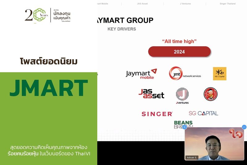 [Thai VI] #ร้อยคนร้อยหุ้น หุ้น JMART : สมาคมนักลงทุนเน้นคุณค่า (ประเทศไทย) "Q2-2566 Bottomผ่านไป ...