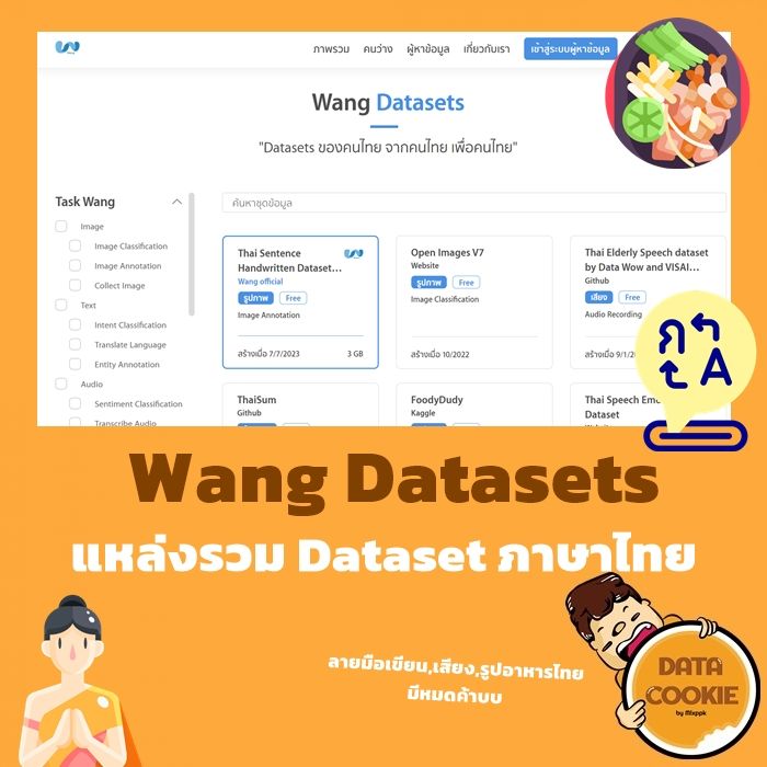 [Datacookie] WangDatasetsแหล่งรวมDatasetภาษาไทย 📃🇹🇭 สิ่งหนึ่งที่สำคัญมากของการทำ Data คือการทำ ...