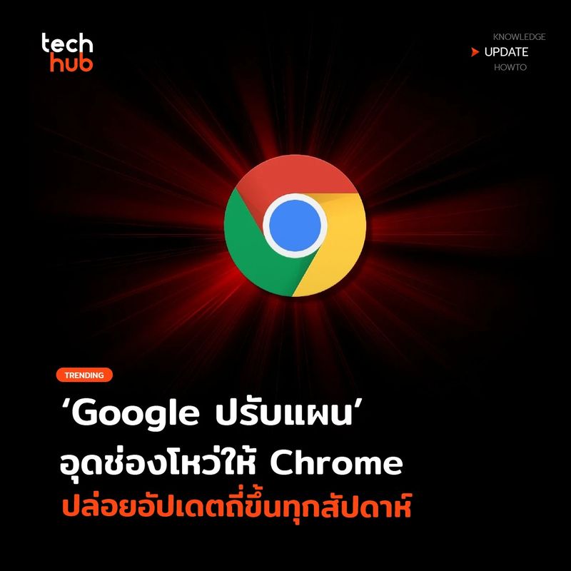 [Techhub] Google ปรับแผนใหม่ ปล่อยอัปเดตถี่ขึ้น [ลดช่องว่าง] จนถึงตอนนี้ Chrome ยังเป็นเบราเซอร์ ...