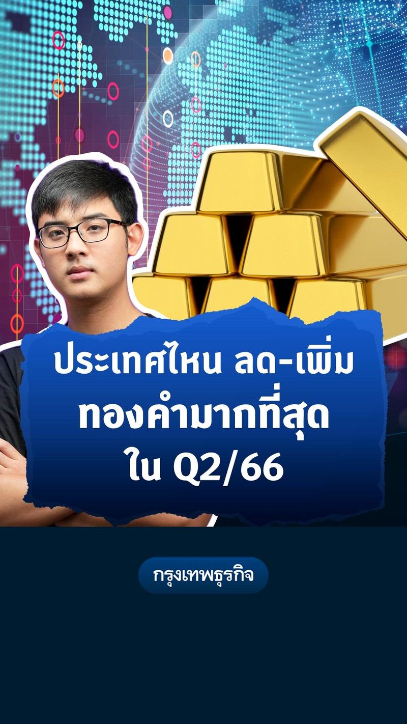 [กรุงเทพธุรกิจ] ประเทศไหน ลด-เพิ่ม ทองคำมากที่สุด ใน Q2/66