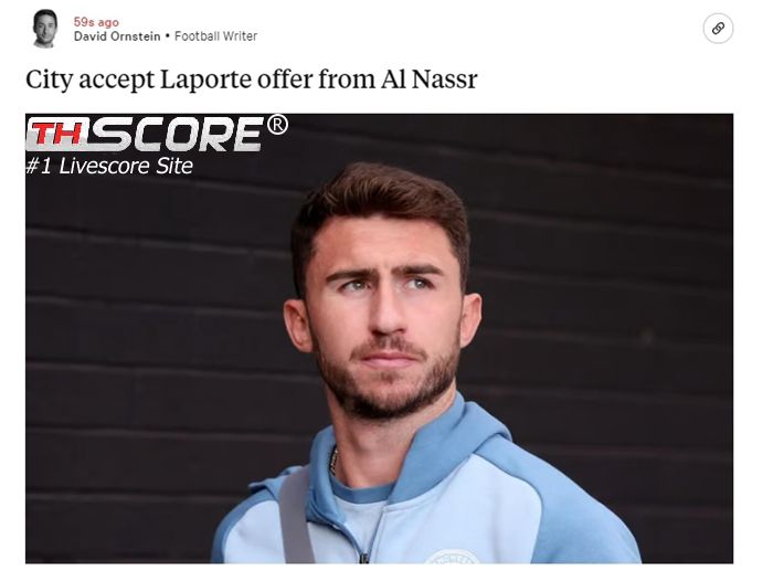 [livescore] แมนฯซิตี้ ยอมรับข้อเสนอของ อันนัศร์ สำหรับ แอมริก ลาปอร์ต ...