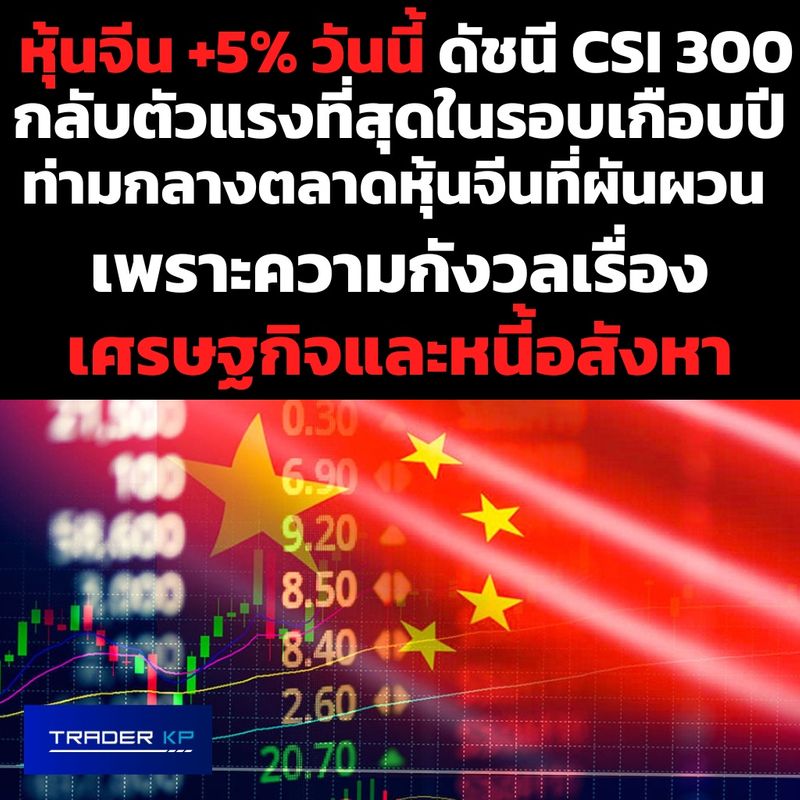 [ทันโลกกับ Trader KP] หุ้นจีนพุ่ง +5% วันนี้ ! หุ้นจีนพุ่ง +5% วันนี้ ! ดัชนี CSI 300 กลับตัวที่ ...