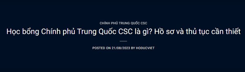 [Anh tuan] Học bổng Chính phủ Trung Quốc CSC