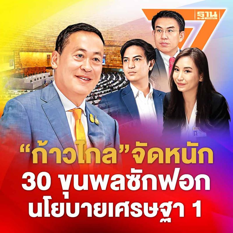 [ฐานเศรษฐกิจ_Thansettakij] “ก้าวไกล”จัดหนัก 30 ขุนพลซักฟอกนโยบายเศรษฐา 1 "พรรคก้าวไกล”จัด 30 ...