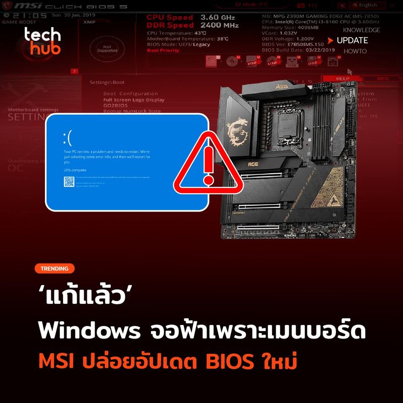 [Techhub] แก้แล้ว ใครใช้ Intel บนบอร์ด MSI ไปโหลด Bios ใหม่มาติดตั้ง ก่อนหน้านี้มีข่าวว่า ใครที่ ...