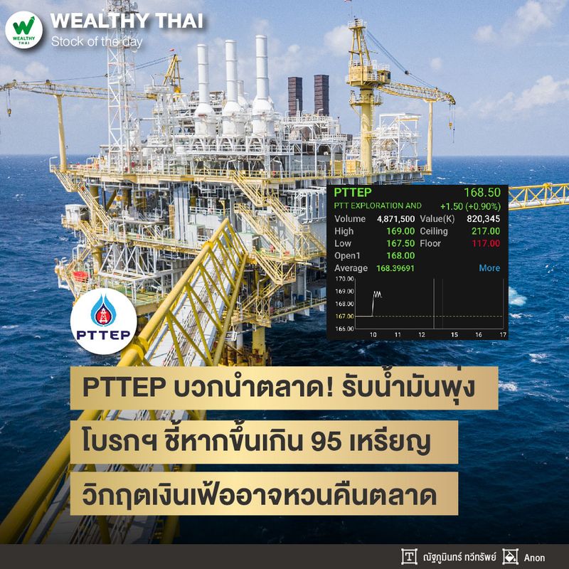 [Wealthy Thai] PTTEP บวกนำตลาด! รับน้ำมันพุ่ง โบรกฯ ชี้หากขึ้นเกิน 95 เหรียญ วิกฤตเงินเฟ้ออาจหวน ...