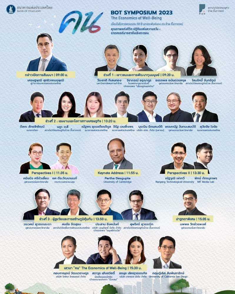 [Bank of Thailand] Speaker งาน BOT Symposium 2023 ภายใต้หัวข้อ คน : The Economics of Well-Being ...