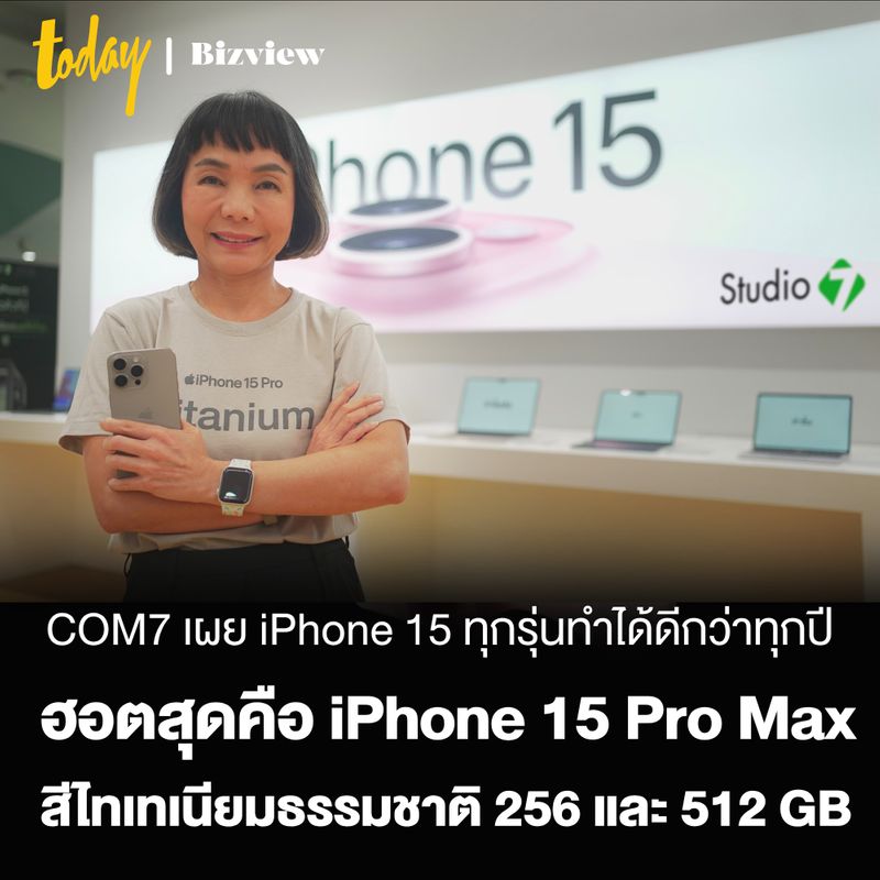 [TODAY Bizview] COM7 เผย iPhone 15 ทุกรุ่นทำได้ดีกว่าทุกปี ฮอตสุดคือ iPhone 15 Pro Max ยืนยันอีก ...