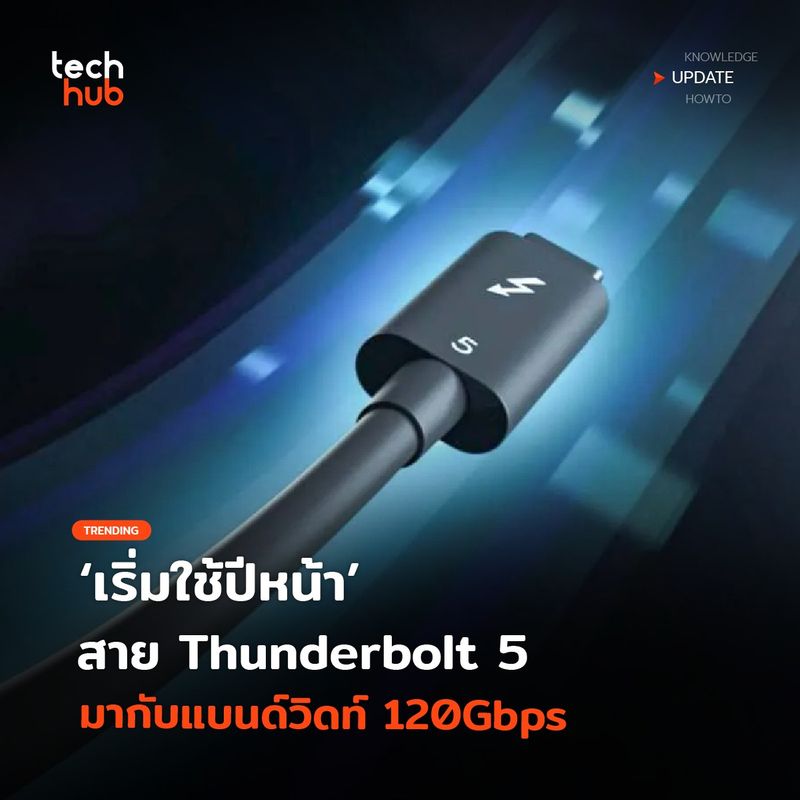 [Techhub] Thunderbolt 5 มากับความเร็วสูงสุดถึง 120 Gbps [มาตรฐานใหม่] ถัดจาก Thunderbolt 4 มา ...