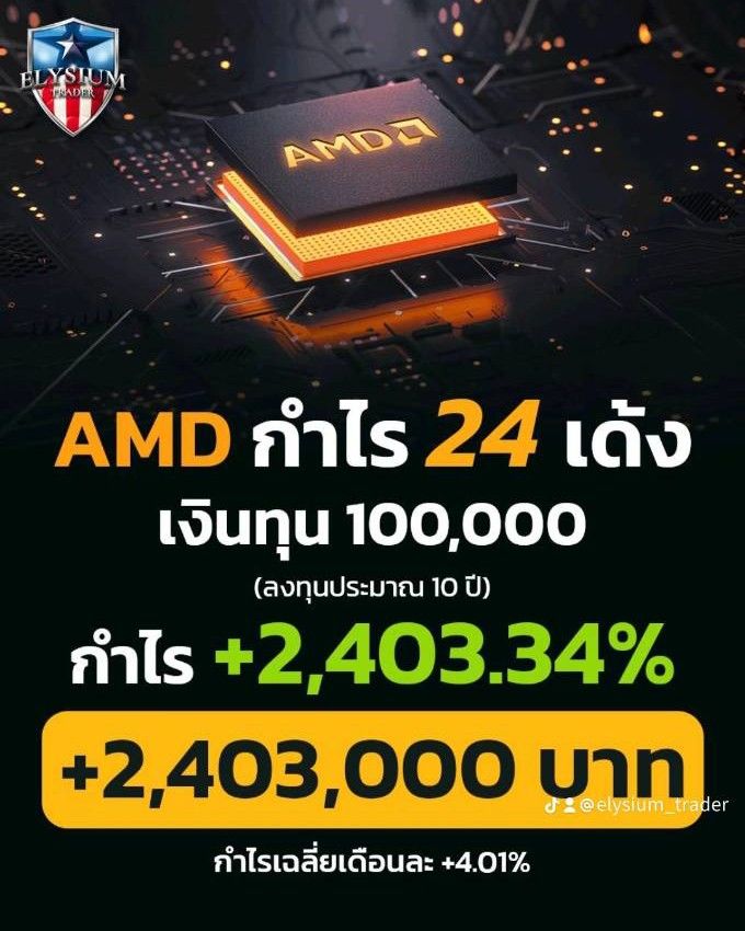 [Elysuim Trader] ซื้อหุ้นตัวไหนดี? ตัวนี้ดีมั้ย? AMD 10 ปี กำไร 24 เด้ง