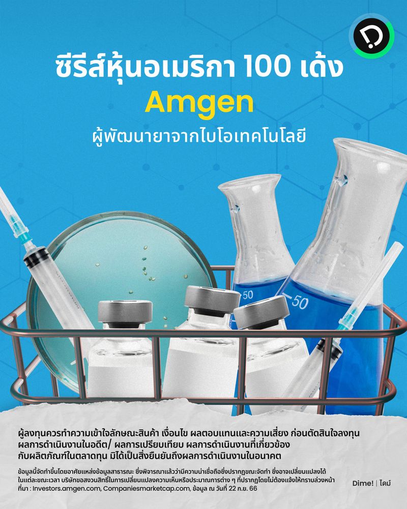 [Dime!] ซีรีส์หุ้นอเมริกา 100 เด้ง Amgen ผู้พัฒนายาจากไบโอเทคโนโลยี 102 ...