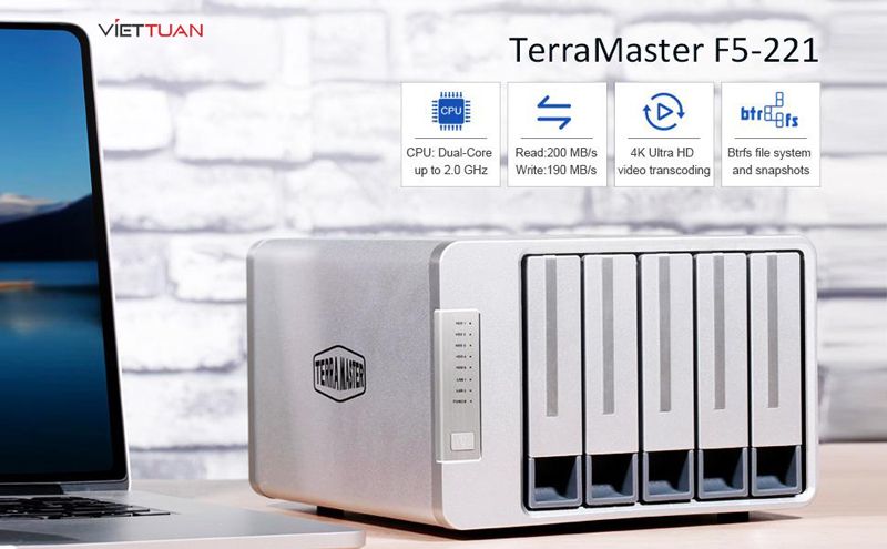 [viettuansvn] Thiết bị lưu trữ NAS TerraMaster F5-221 F5-221 sử dụng bộ ...