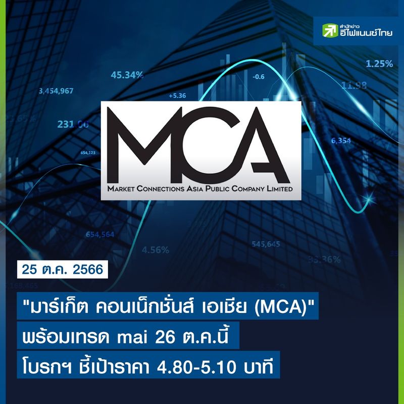 [efinanceThai - สำนักข่าวหุ้น และการลงทุน] `มาร์เก็ต คอนเน็กชั่นส์ เอเชีย (MCA)` พร้อมเทรด mai ...