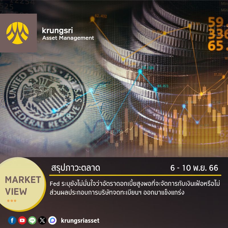[Krungsri Asset Management] สรุปภาวะตลาดสัปดาห์ที่ 6 – 10 พ.ย. 2566 🌐 Fed ระบุยังไม่มั่นใจว่า ...