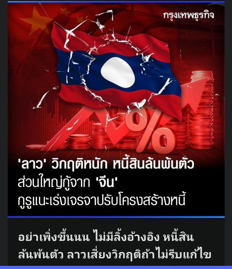 นายสมบัติ พลายใย ลาว หนี้สินจีน กับการแก้ปัญหา ลาวควรเจรจาจัดการเงินกู้กับจีน เช่น ลดหนี้ใน
