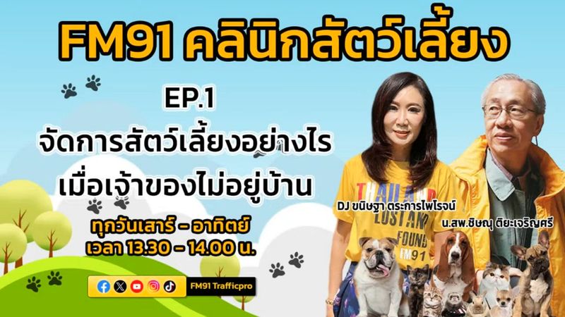 [FM91 Trafficpro] จัดการสัตว์เลี้ยงอย่างไร เมื่อเจ้าของไม่อยู่บ้าน EP.1 : FM91 คลินิกสัตว์เลี้ยง ...