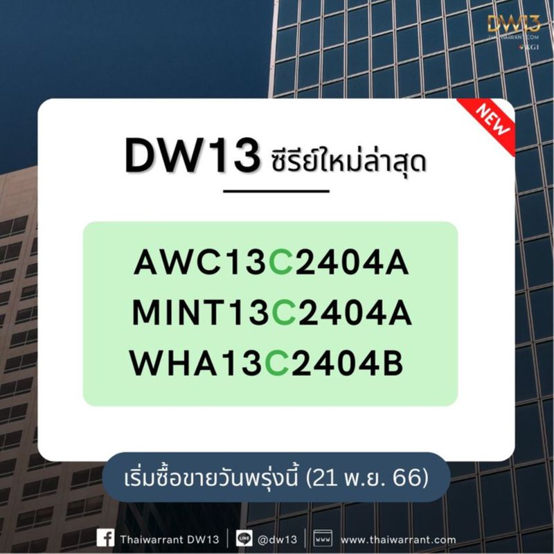 [@Newss] 🆕DW13 ซีรีย์ใหม่ล่าสุด! AWC13C2404A MINT13C2404A WHA13C2404B ...